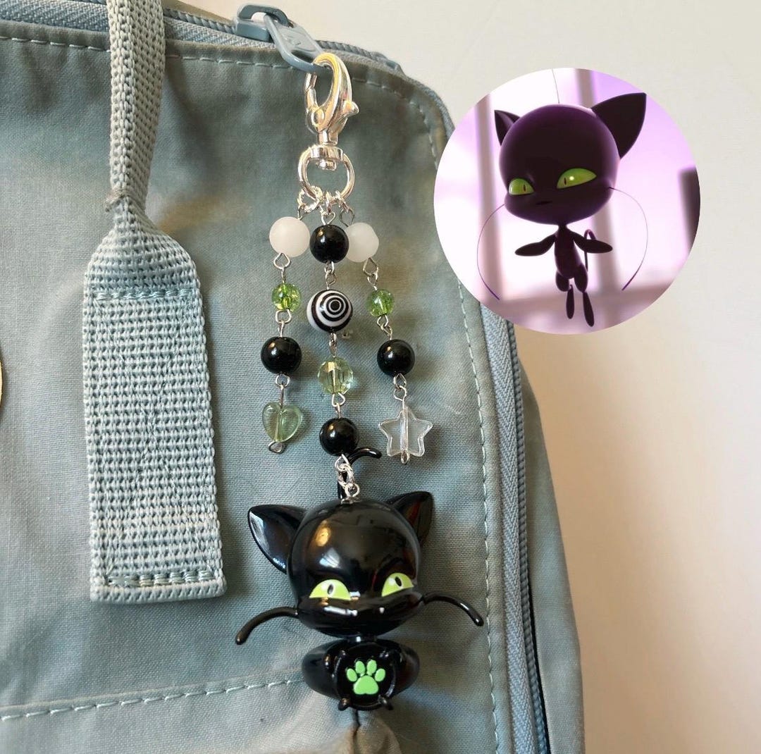 Miraculous Ladybug Kwami Keychain Charms Plagg, Barkk, Roar Beaded ...