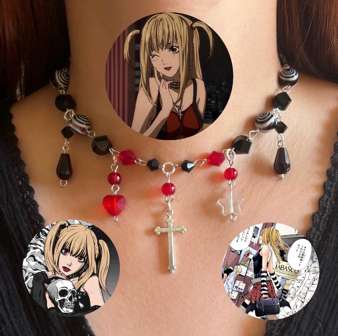 Misa Amane Death Note Inspired Beaded Necklace Cross Pendant - Etsy