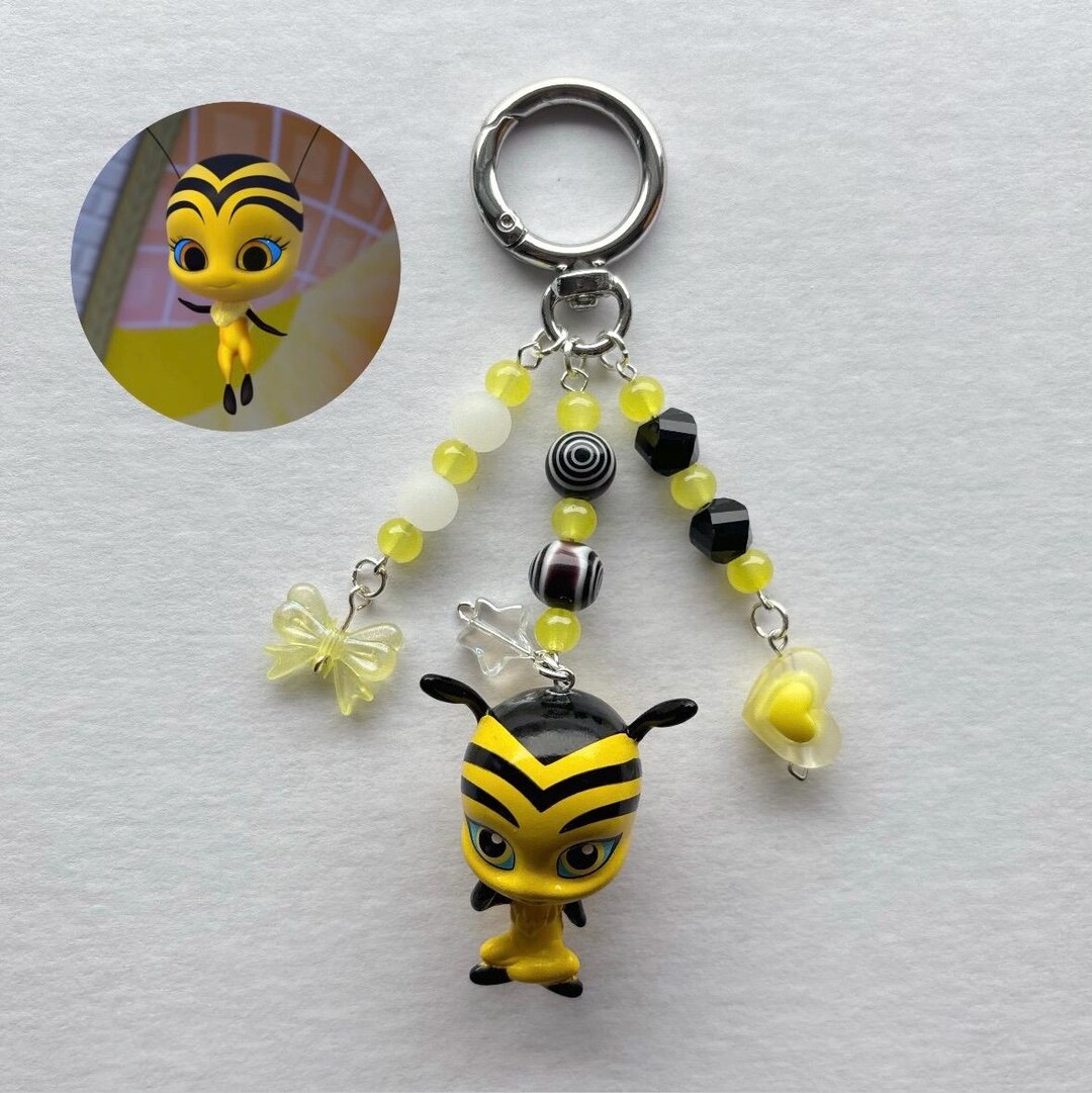Miraculous Ladybug Bee Kwami Keychain Charm • Pollen • MLB Key Ring ...