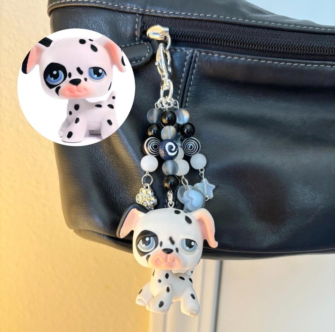 Littlest Pet Shop Beaded Charms LPS Keychain Clip German Shepherd ...