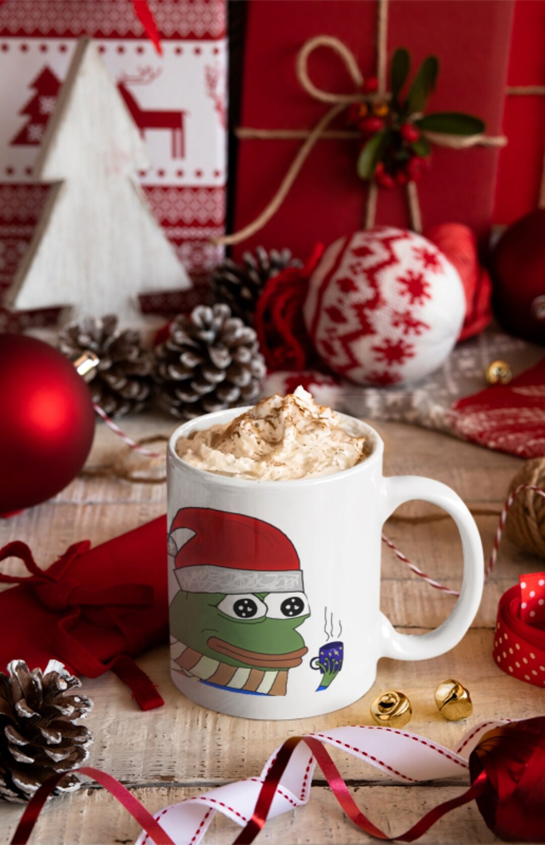 Christmas Pepe Peepo the Frog Funny Meme Coffee Mug - Etsy