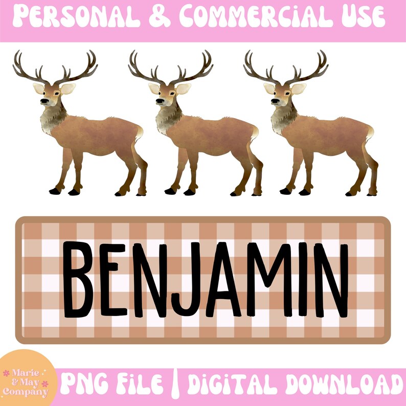 Deer Name Plate Png | Gingham Basketball Png | Brown Gingham Png | Deer ...