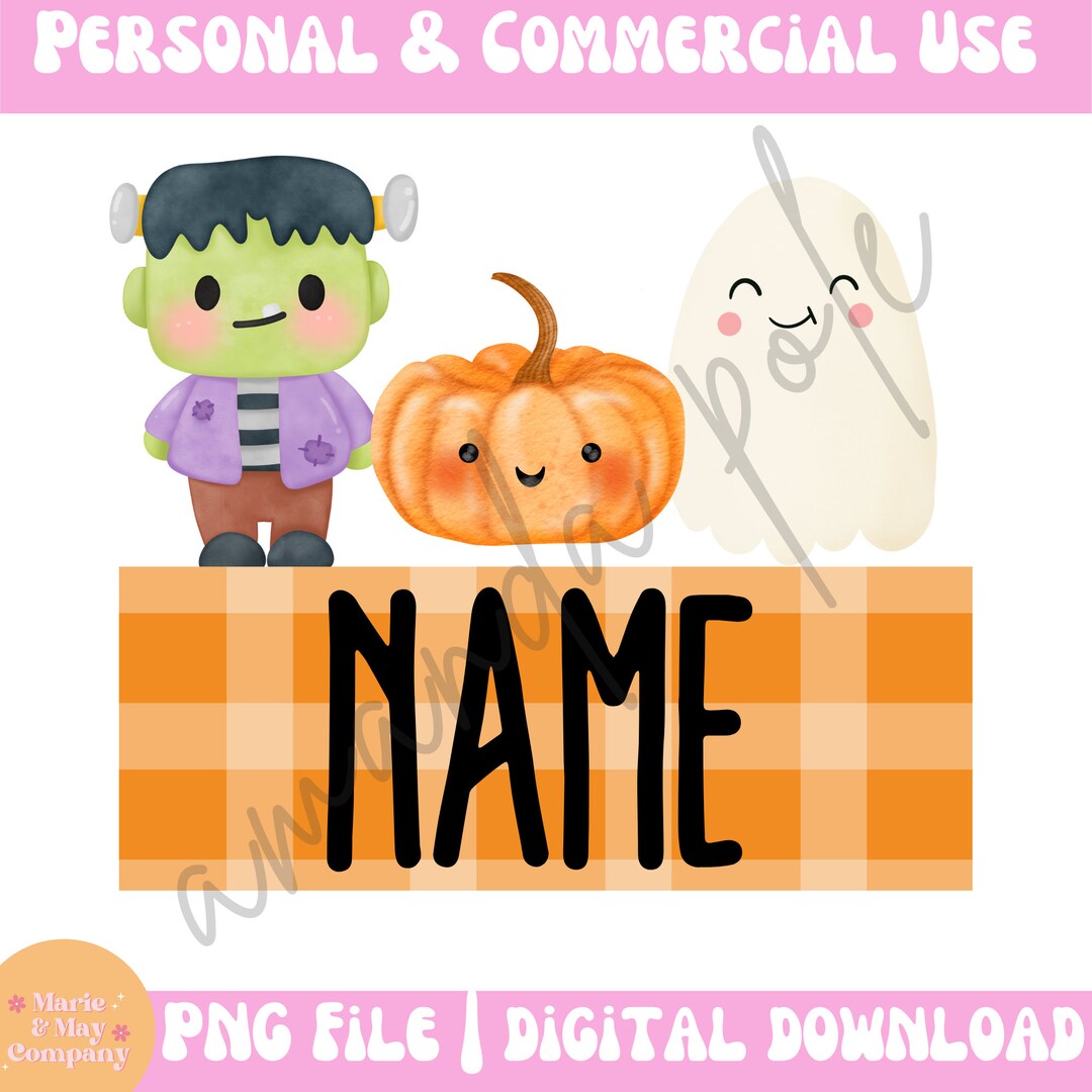 Personalized Kids Name Halloween Png | Halloween Png | Cute Halloween ...