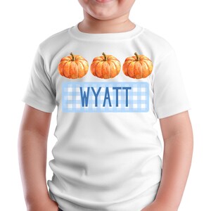 Blue Gingham Pumpkin Name Plate Png | Pumpkin Name Plate Png | Blue ...