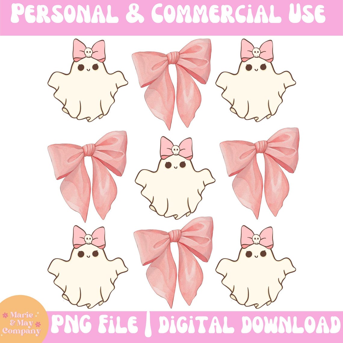 Ghost Coquette Png | Ghost and Bow Coquette Png | Halloween Ghost Bow ...