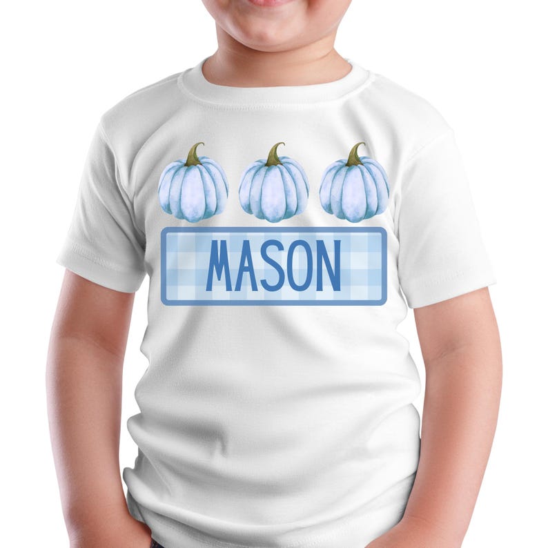 Blue Gingham Pumpkin Name Plate Png | Pumpkin Name Plate Png | Blue ...