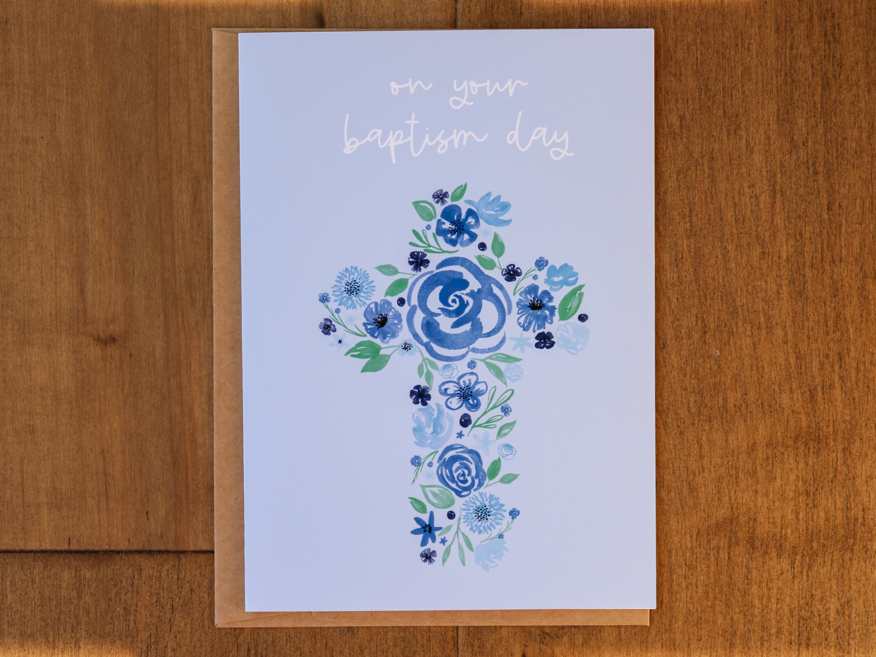 Baptism Card | Baby Baptism | Christening | Baptism Day | Boy - Blue ...