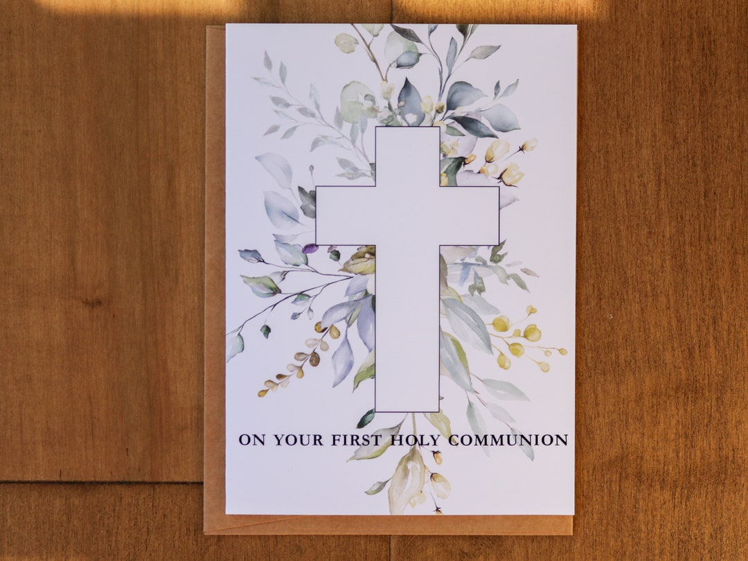 First Holy Communion Card | Holy Eucharist | First Communion | Catholic ...