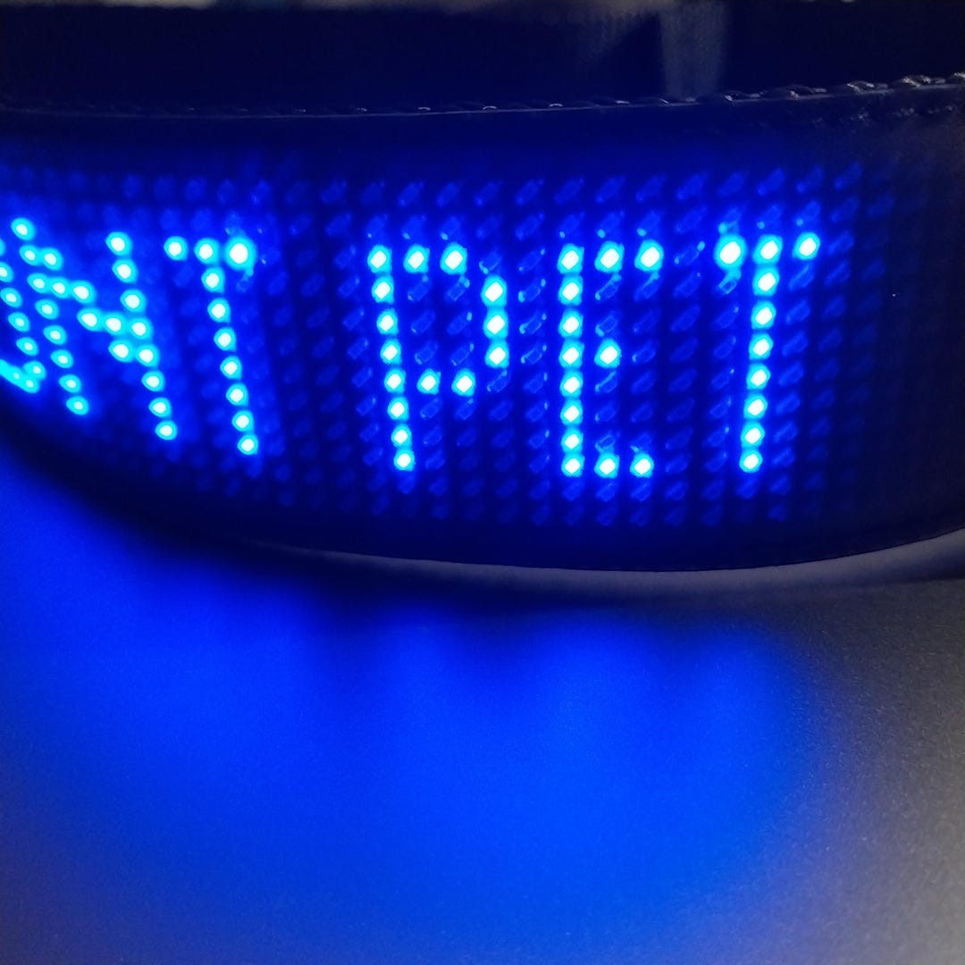 Fursuit Accessory LED Collar Programmable Multilingual Scrolling ...