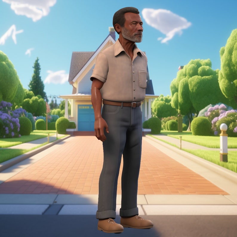 2D Animated Walk Cycle of Older Man, Mouth and Eye Movements Looping ...