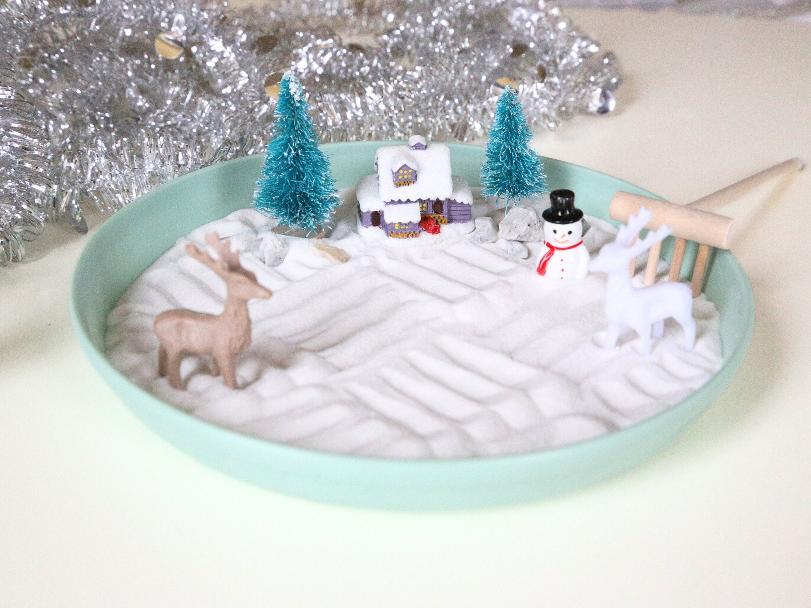 LIGHT-UP Mini Snowscape Zen Garden Desk Accessories Cubicle Decor Adult ...