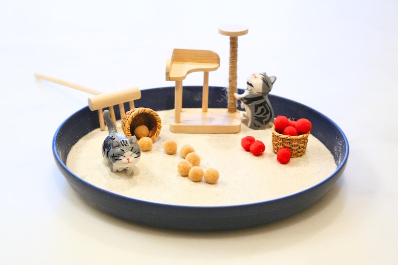 Cat Zen Garden | Personalized Cat Lover Gift for Her Cat Mom Miniature ...