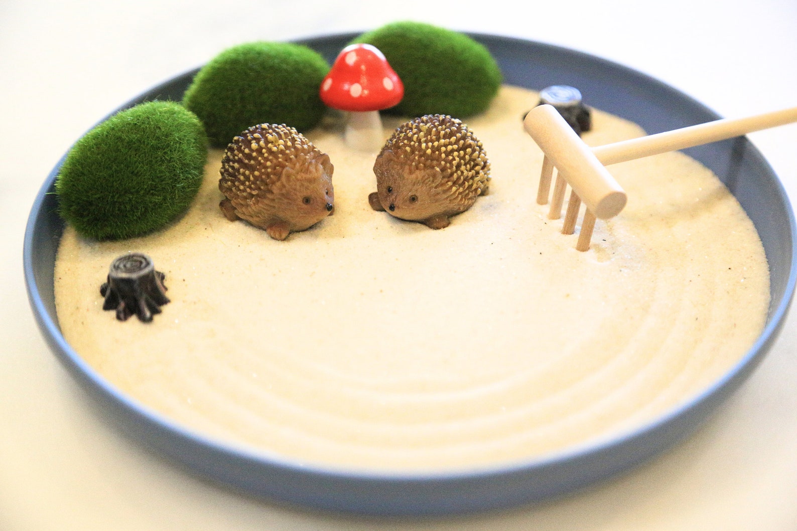 HEDGEHOG Mini Zen Garden | Room Decor Cute Mini Animals Sandbox Fidget ...