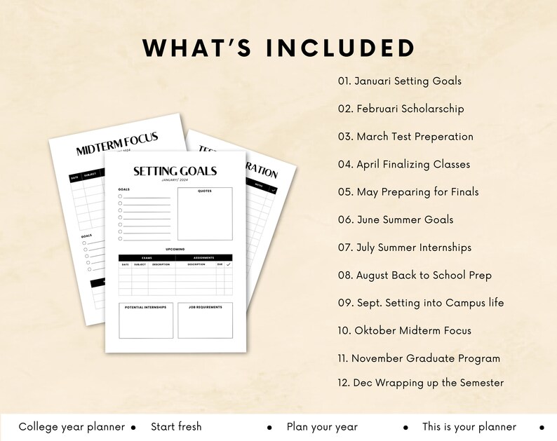 Academic Success Awaits: 2024 College Planner Structured, Versatile ...