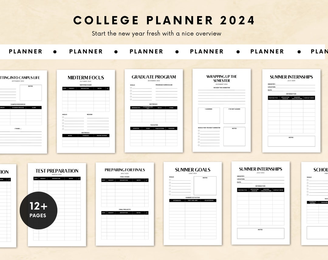 Academic Success Awaits: 2024 College Planner Structured, Versatile ...