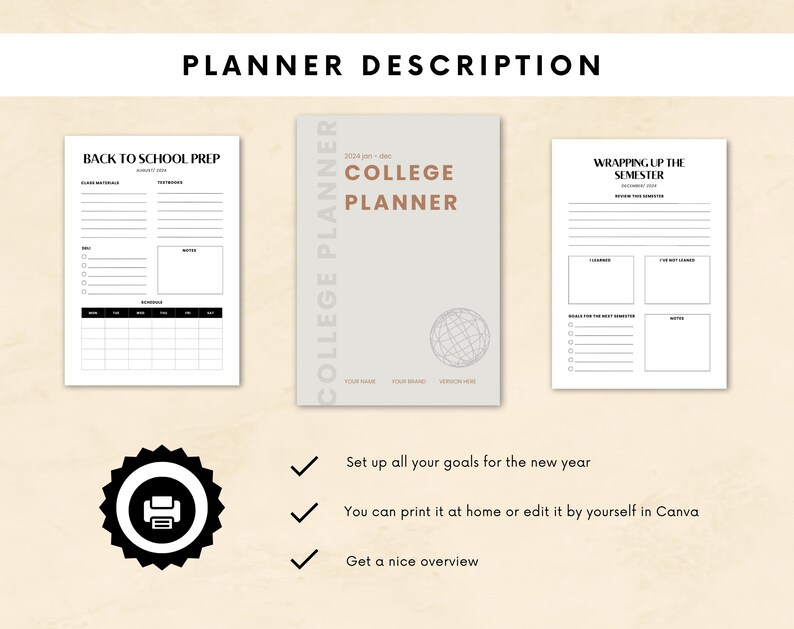 Academic Success Awaits: 2024 College Planner Structured, Versatile ...