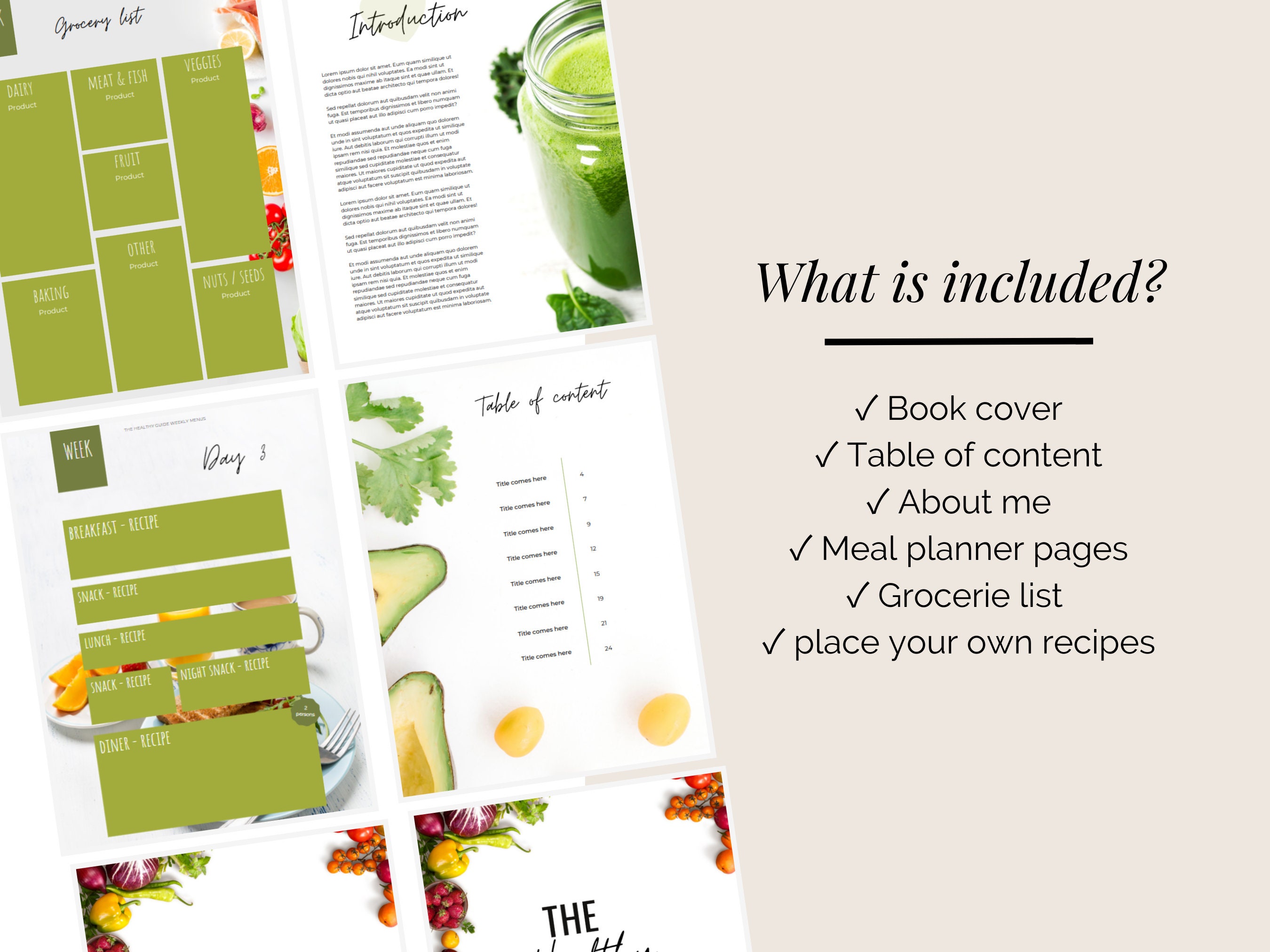 Editable Workbook for a Healthier You: Comprehensive Guide With Grocery ...