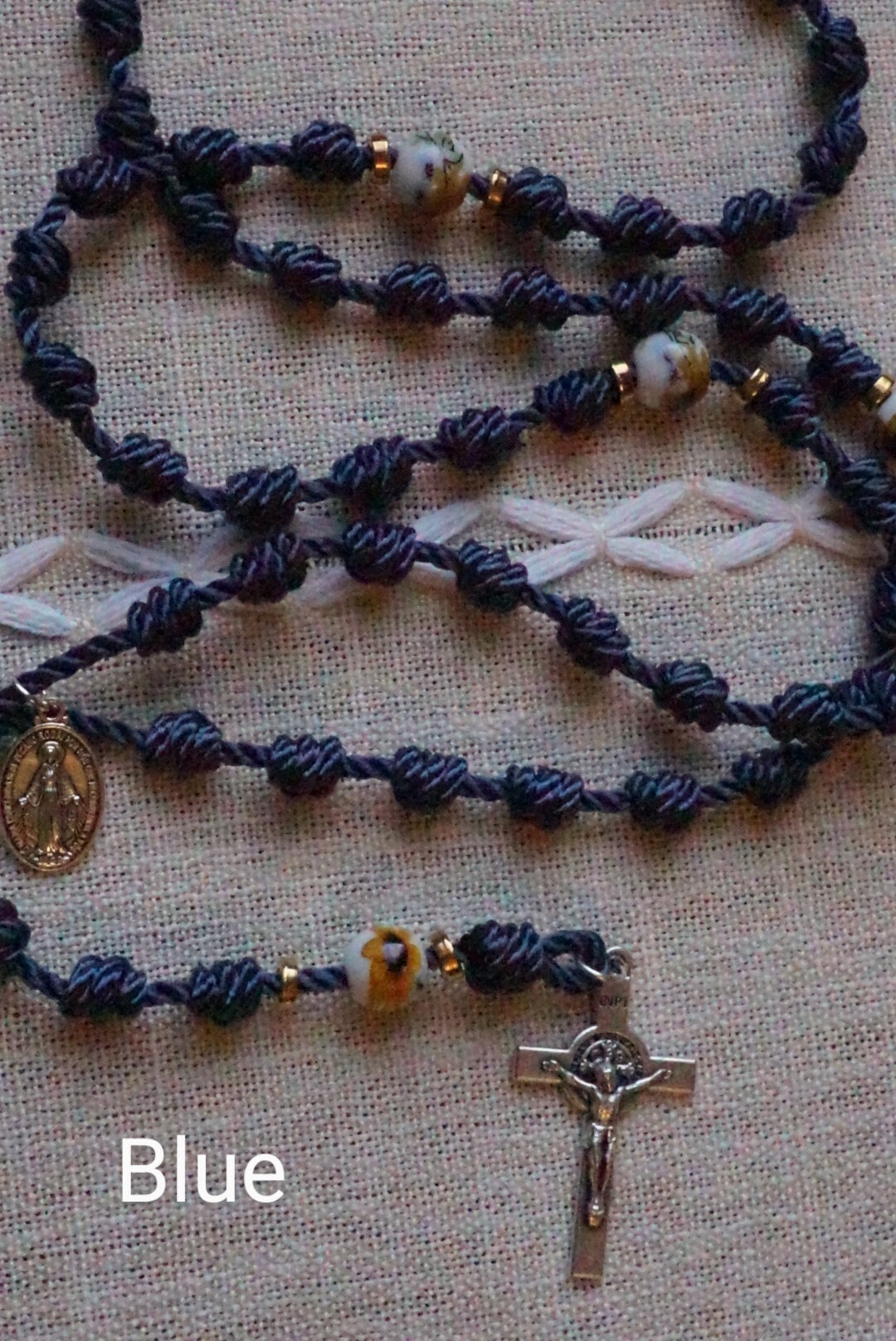 SUNFLOWER Knotted Rosary Rope Rosary Twine Rosary Cord Rosary First ...