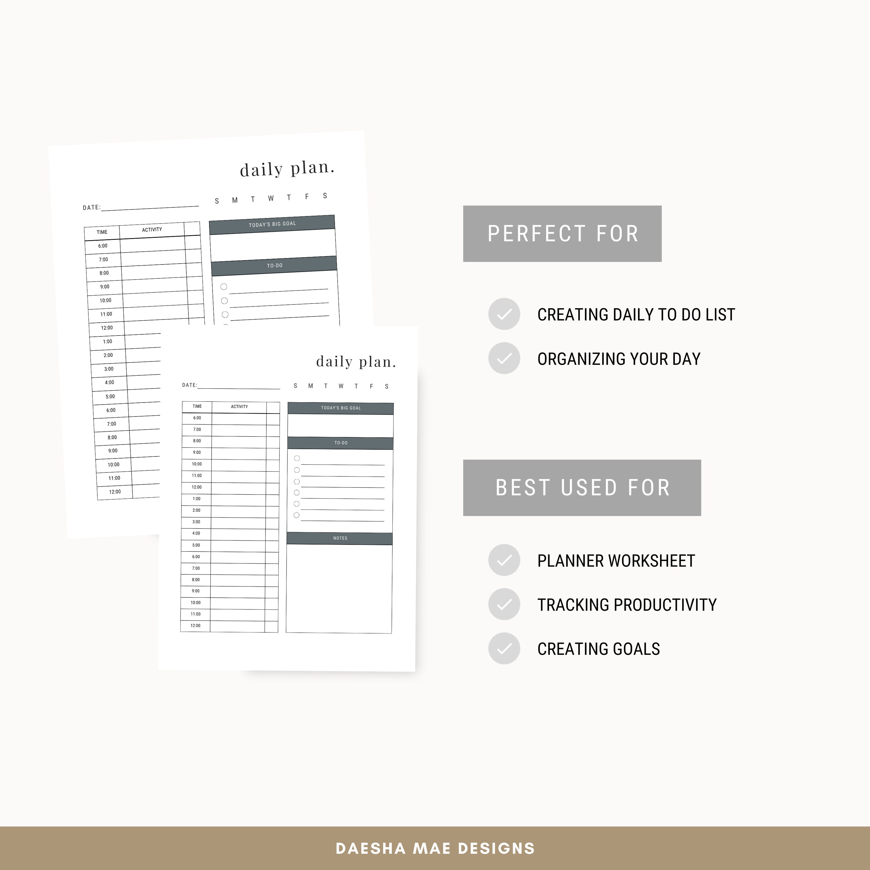 Printable to Do List | Minimalist Planner Worksheet | Printable Task ...