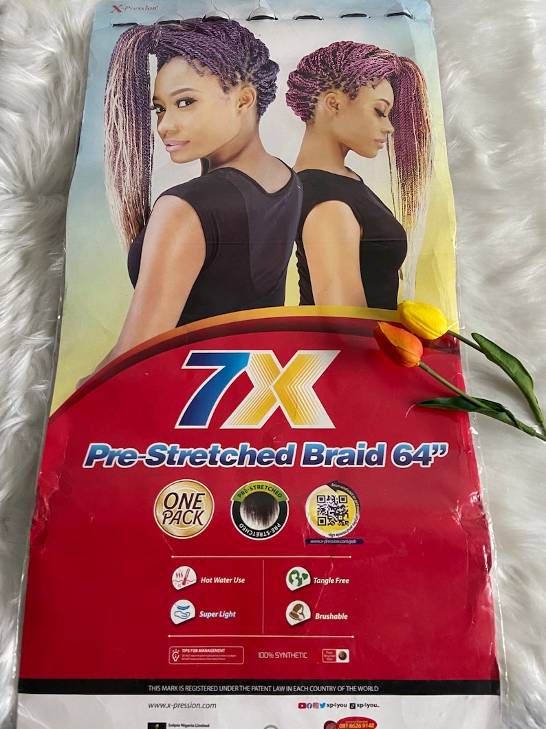 Original 100% Kanekalon X-pression Braiding Hair Extension 7X Pre ...