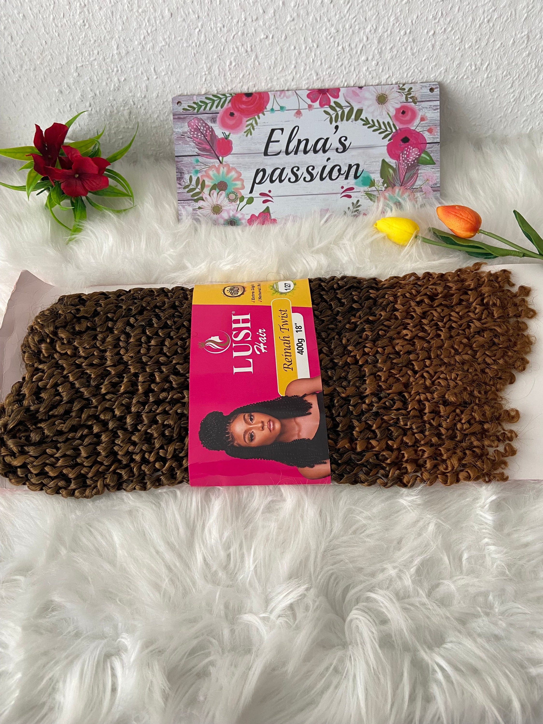 Lush Reinah Twist 18", 400grams (80 Strands per Pack) Lush Hair Crochet ...