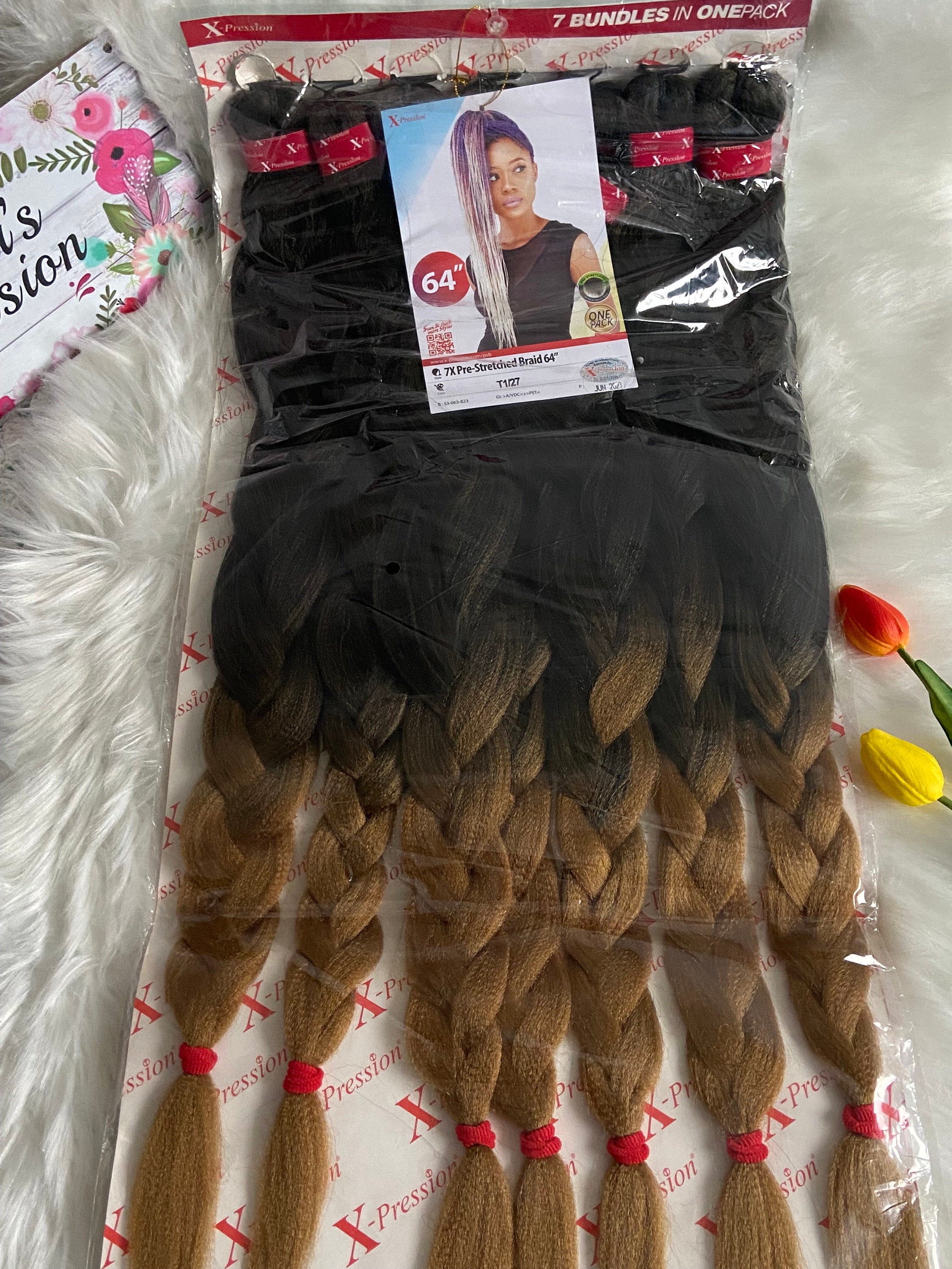 Original 100% Kanekalon X-pression Braiding Hair Extension 7X Pre ...