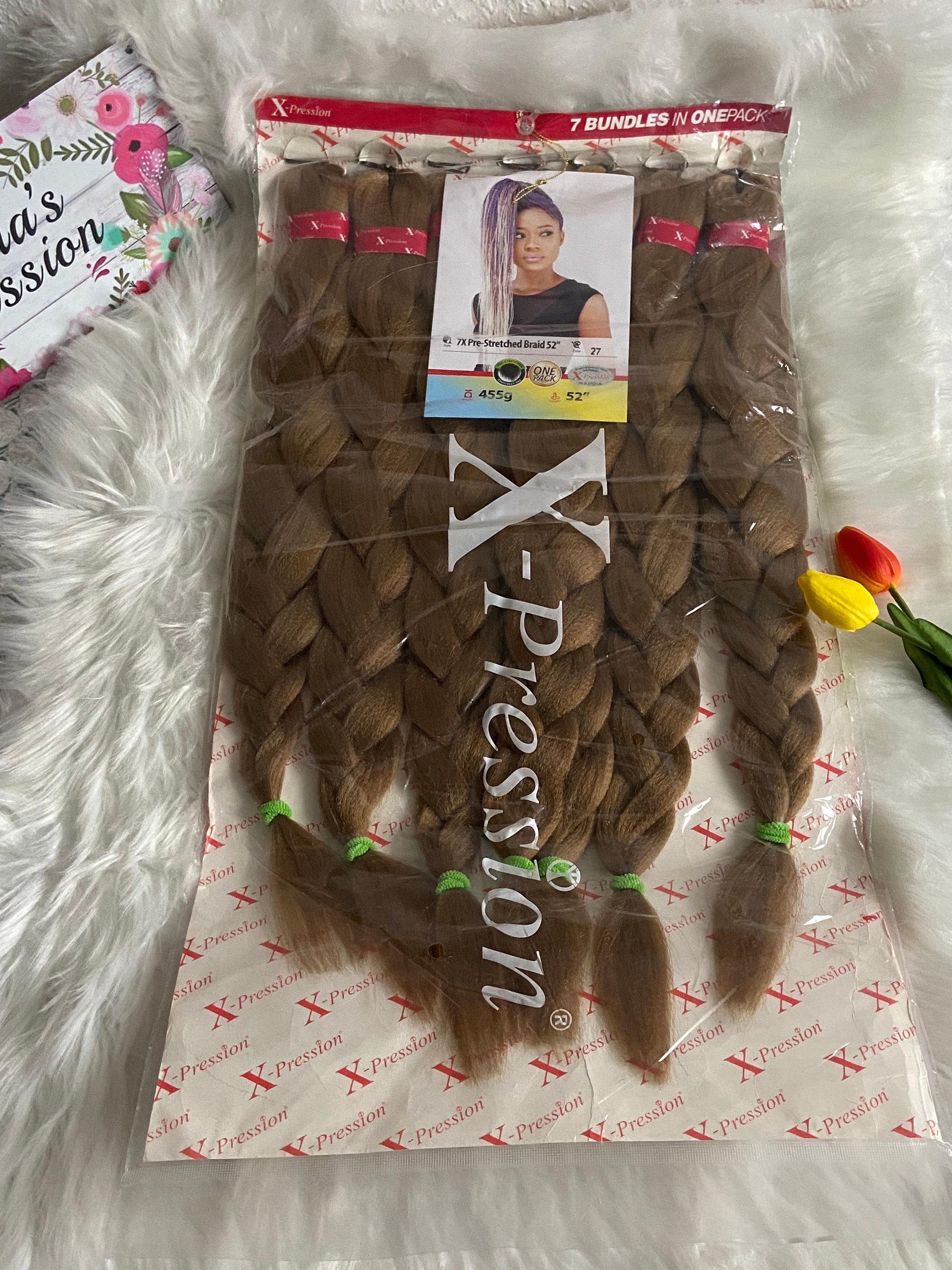Original 100% Kanekalon X-pression Braiding Hair Extension 7X Pre-stretched Braid 64 - Etsy