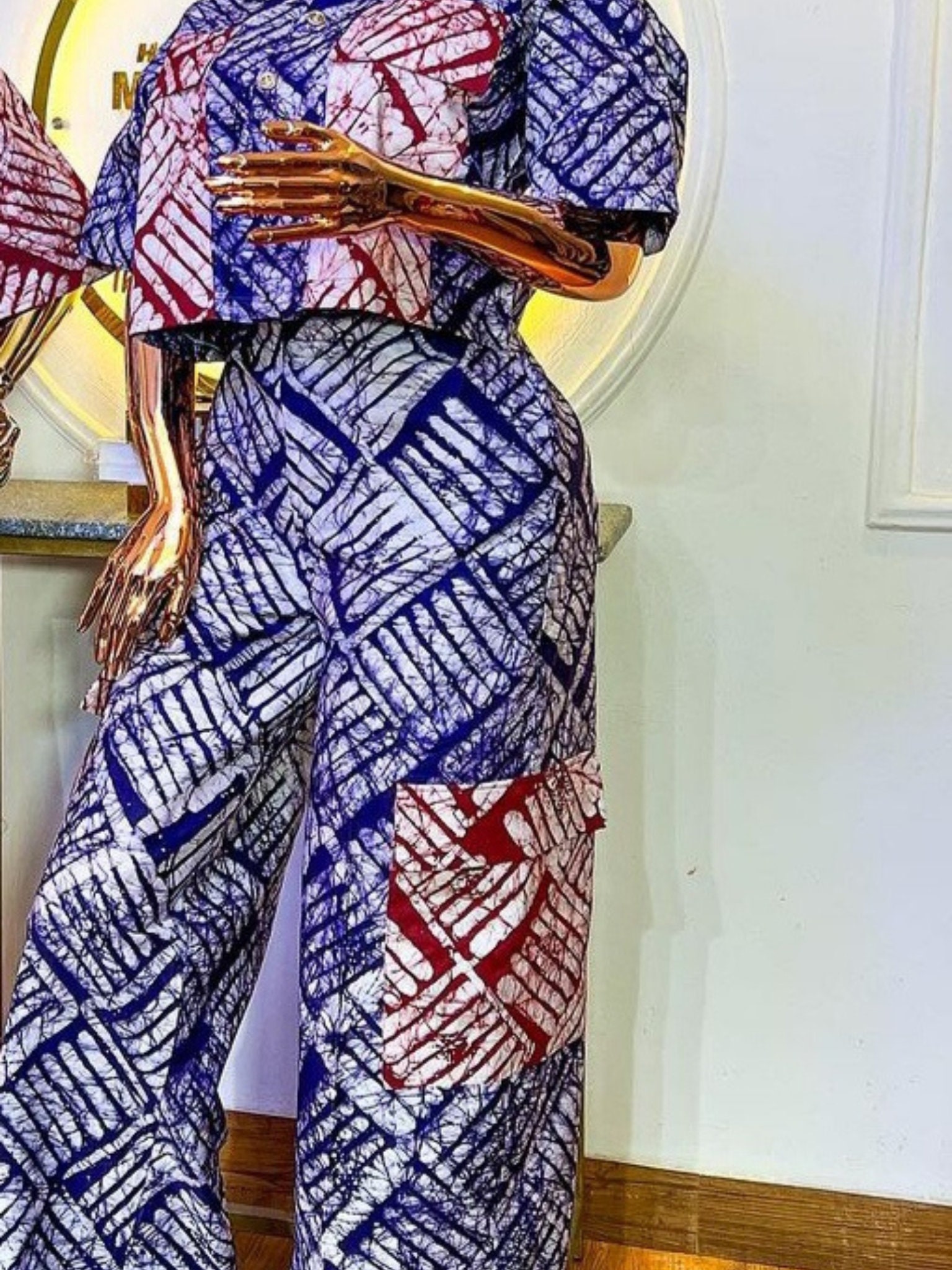 Adedun Crop Top Set African Print Set African Women Boss Matching ...