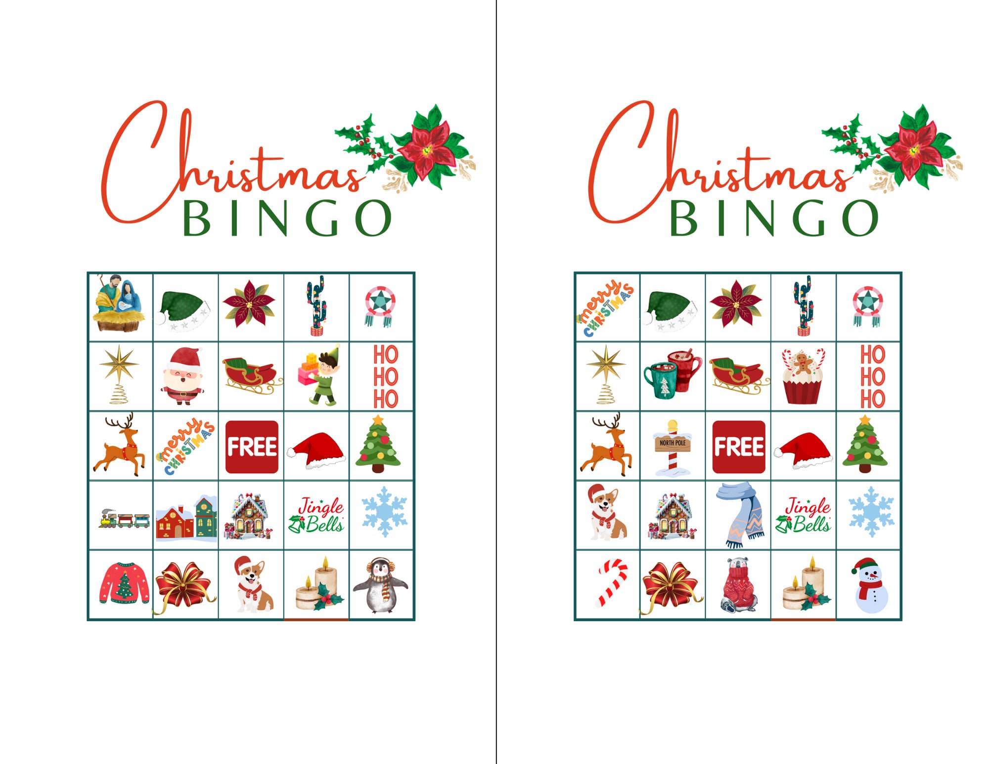 Editable Christmas Party Bingo Cards, Christmas Adult Family Games ...