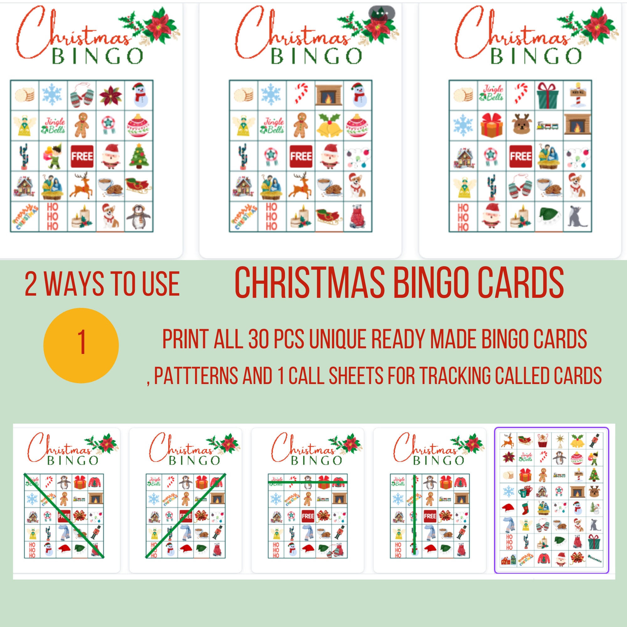 Editable Christmas Party Bingo Cards, Christmas Adult Family Games ...