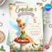 Tinker B Birthday Invitation, Fairy Tink Bell Birthday Party Invitation ...