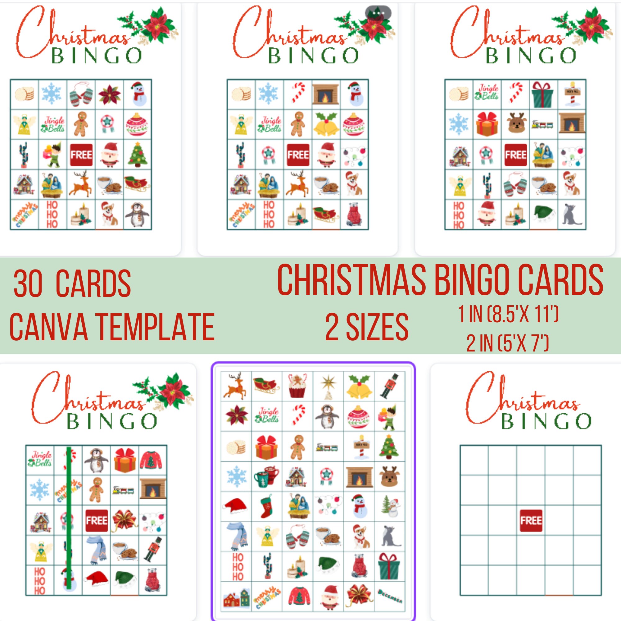 Editable Christmas Party Bingo Cards, Christmas Adult Family Games ...