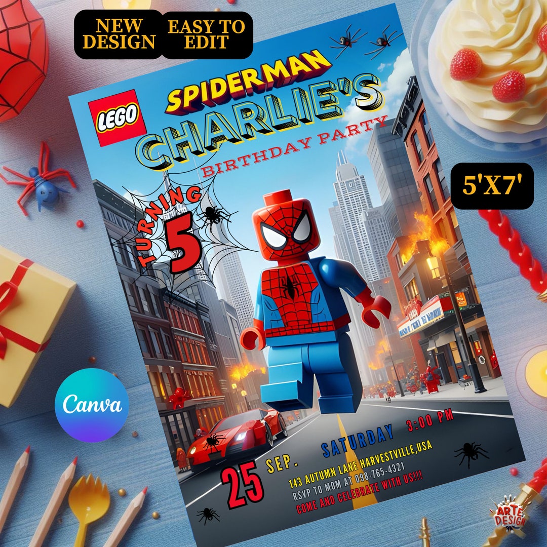 Superhero Birthday Invitation, Boy Superhero Birthday Party Invitation ...