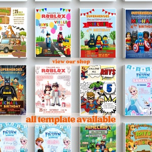 Editable Birthday Party Invitation, Rob Birthday Invitation, Rob Party ...