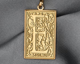 gothic letter e pendant