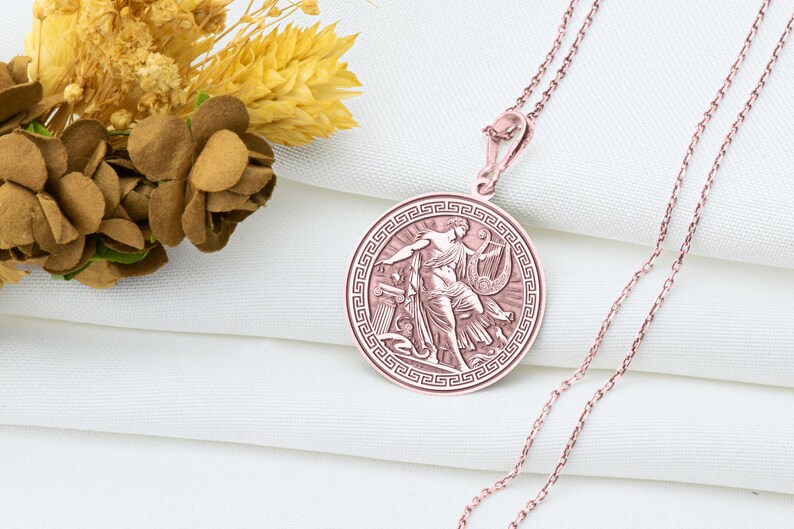 Apollo Necklace: Greek God Pendant, Sun Amulet, Gold Jewelry - Etsy