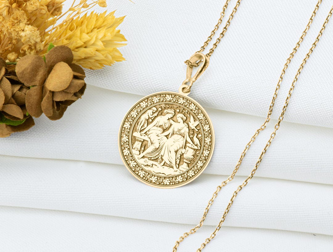 Sappho and Erinna Necklace: Greek Poet Soulmates Pendant - Etsy