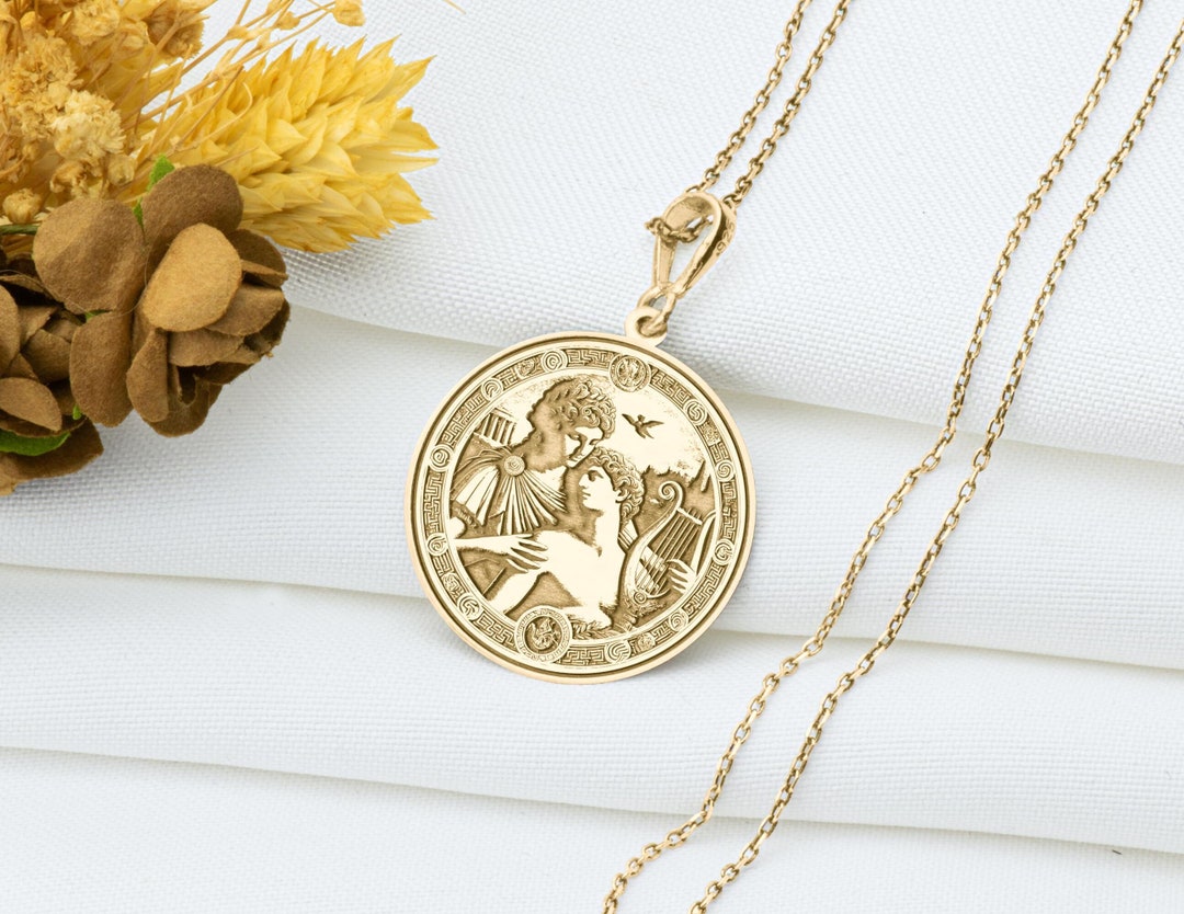 Apollo & Adonis Necklace – Queer Greek Lovers Pendant, Sun and Bloom ...