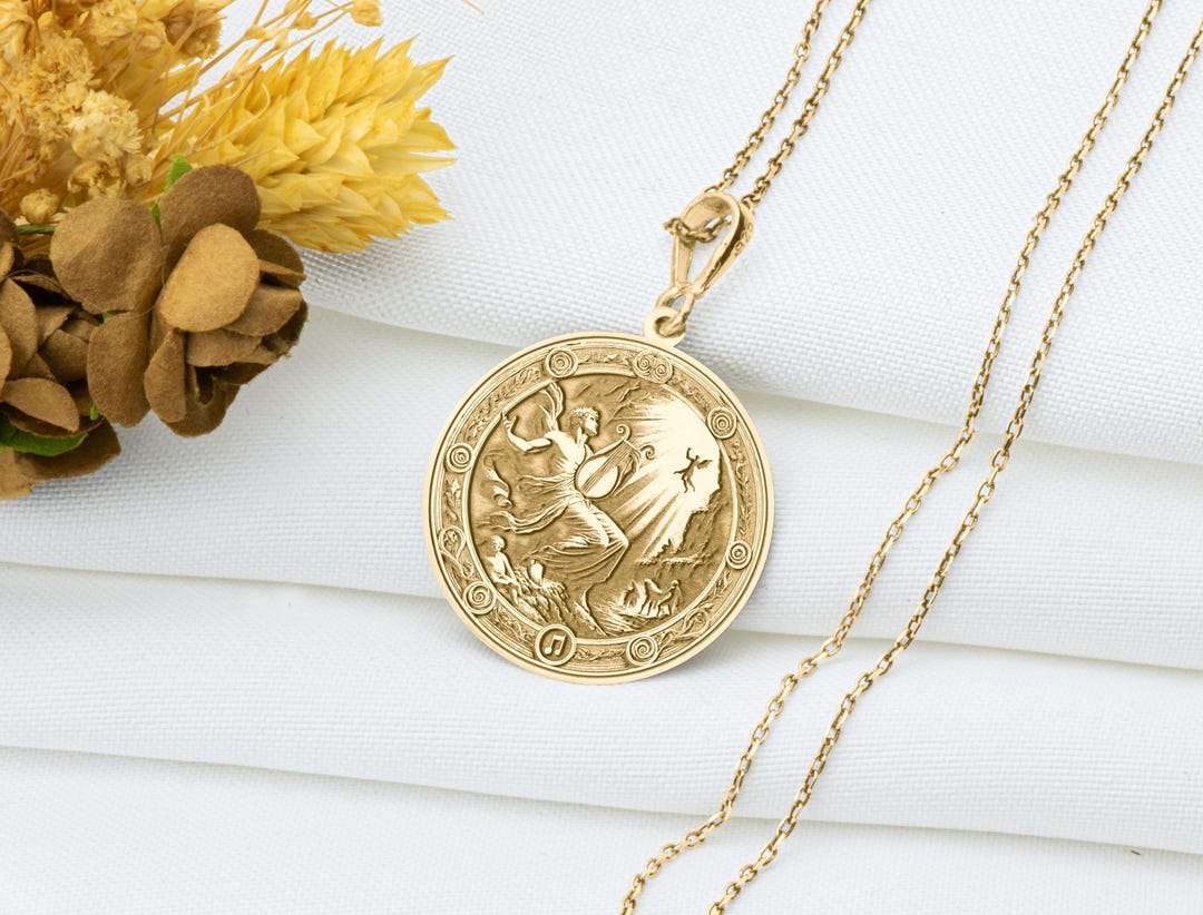 Orpheus and Lyre Pendant: Greek Music Legend Necklace, Sacred Melody ...