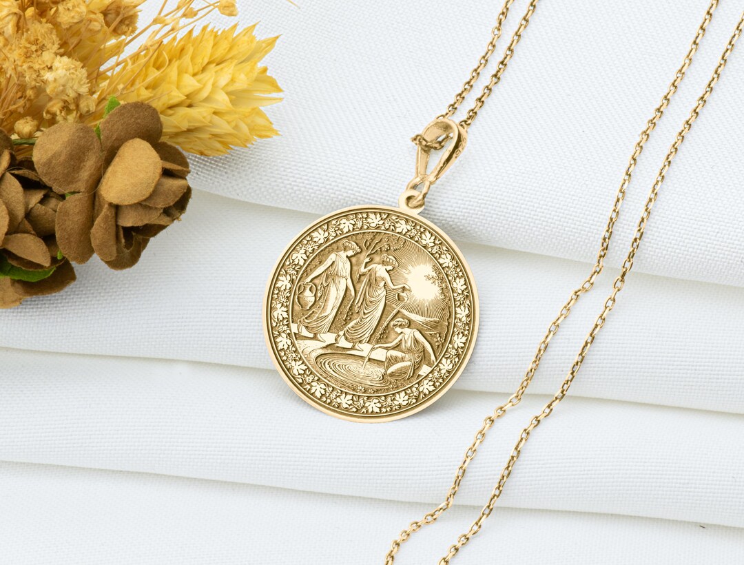 Hydriads Pendant: Greek Water Bearer Necklace, Sacred Fountain Nymph ...