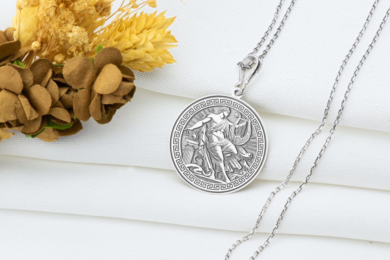 Apollo Necklace: Greek God Pendant, Sun Amulet, Gold Jewelry - Etsy