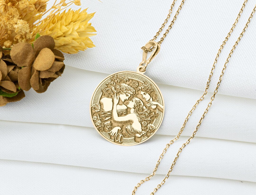 Aphrodite, Athena & Hermaphroditus Necklace – Divine Union Pendant ...