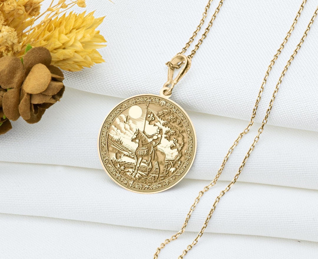 Joan of Arc Pendant Necklace - Etsy UK