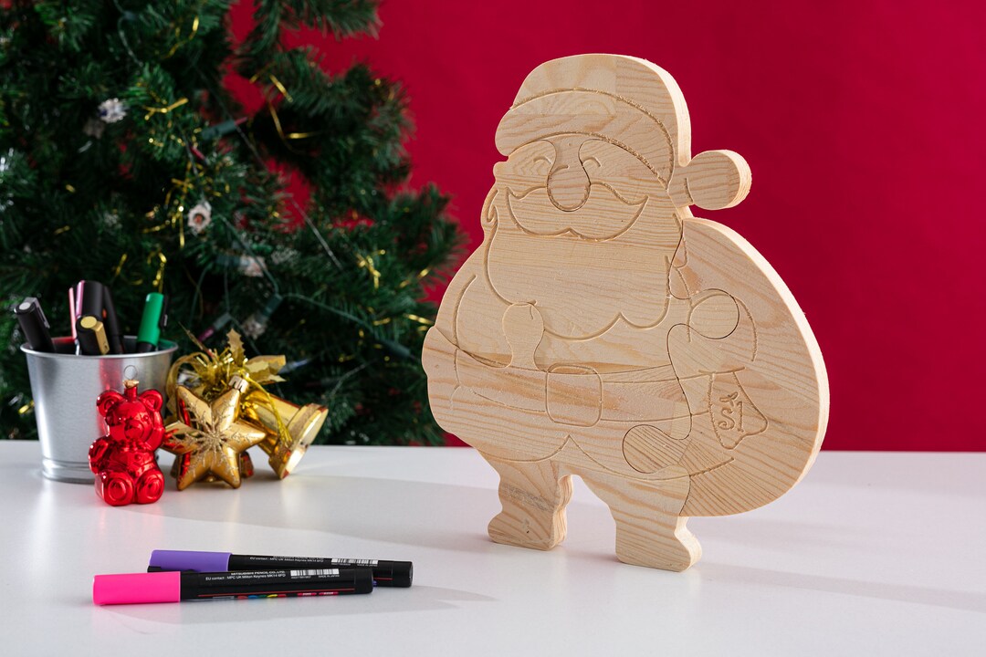 Natural Solid Pine Wood Puzzle Toy for Kids Christmas Magic 4 Pack - Etsy