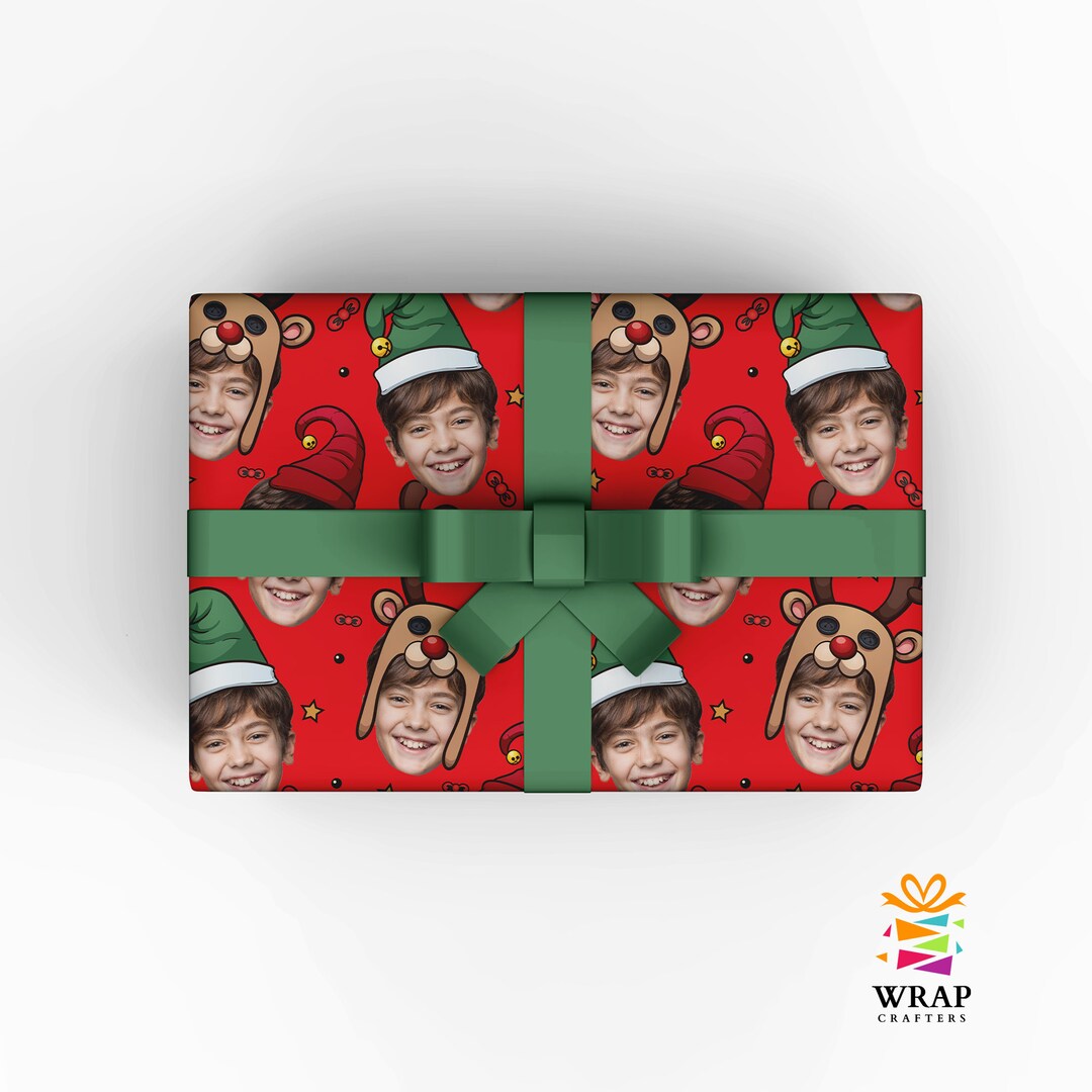Personalized Christmas Wrapping Paper | Custom Face Christmas Gift Wrap ...