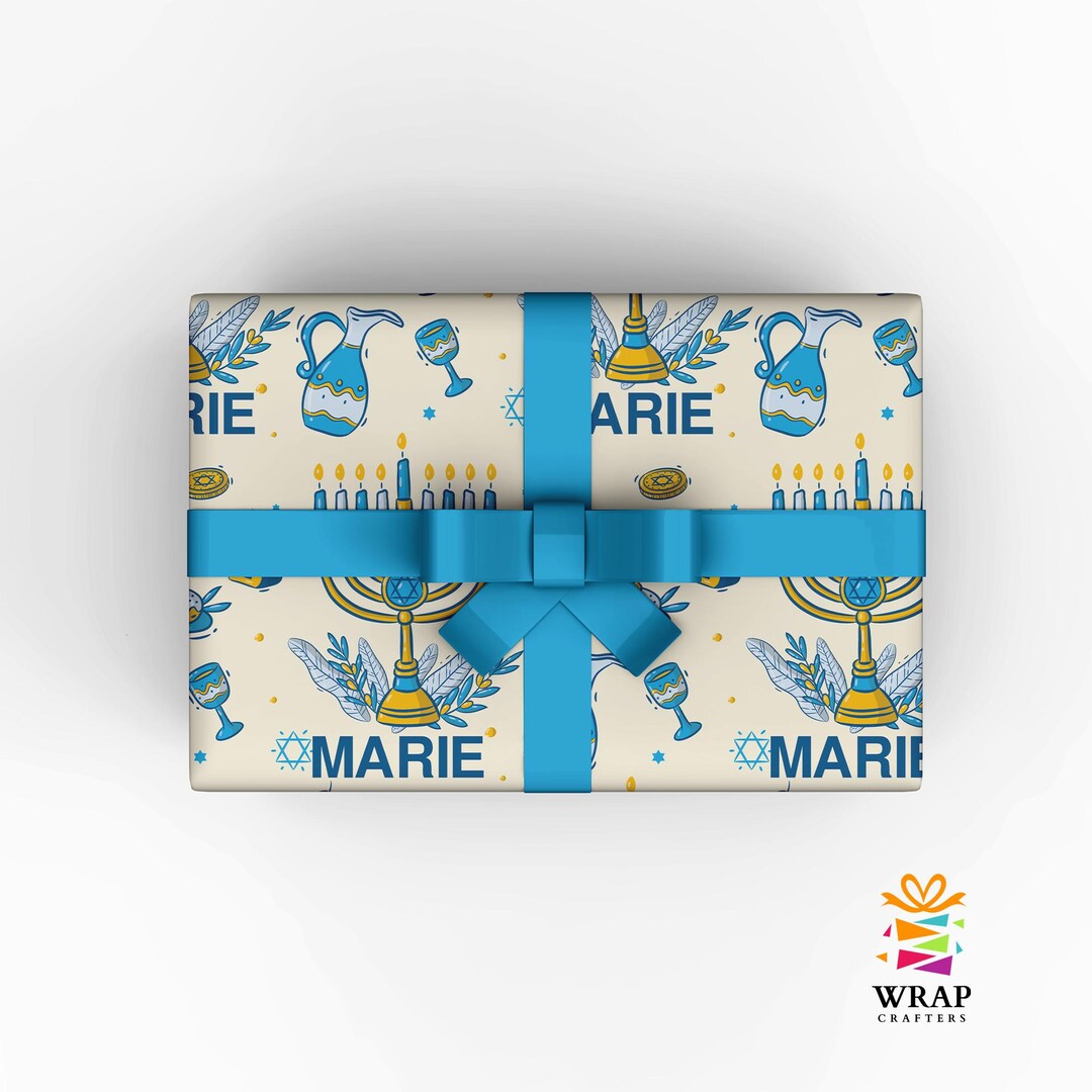 Personalized Hanukkah Gift Wrap | Star of David Gift Wrap | Jewish ...