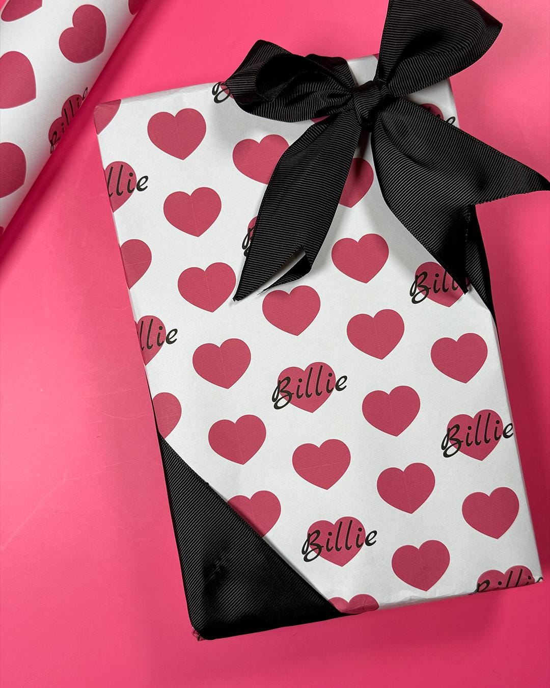 Personalized Hearts Valentines Day Gift Wrap | Romantic Wrapping Paper ...