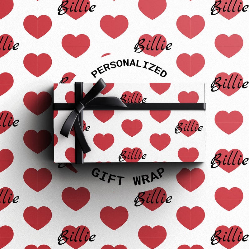 Hearts Wrapping Paper - Etsy