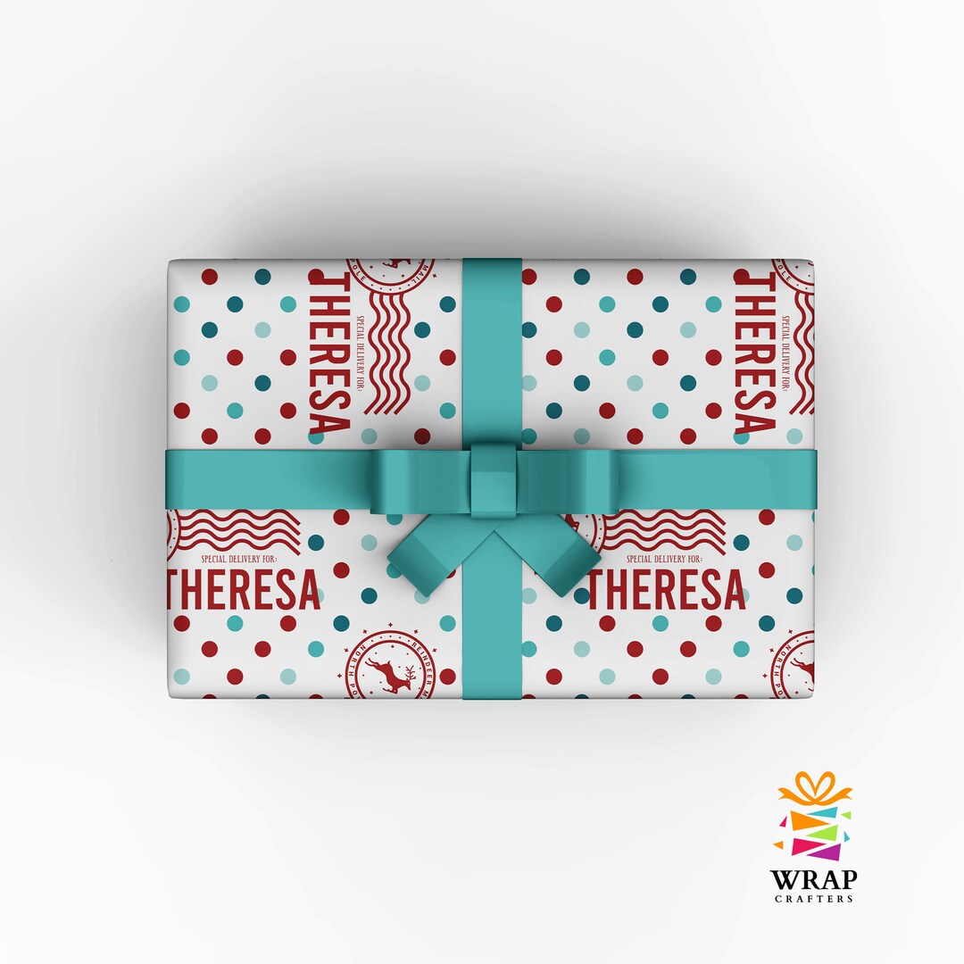 Personalized Gift Wrapping Paper | Custom Christmas Gift Wrap | Red ...