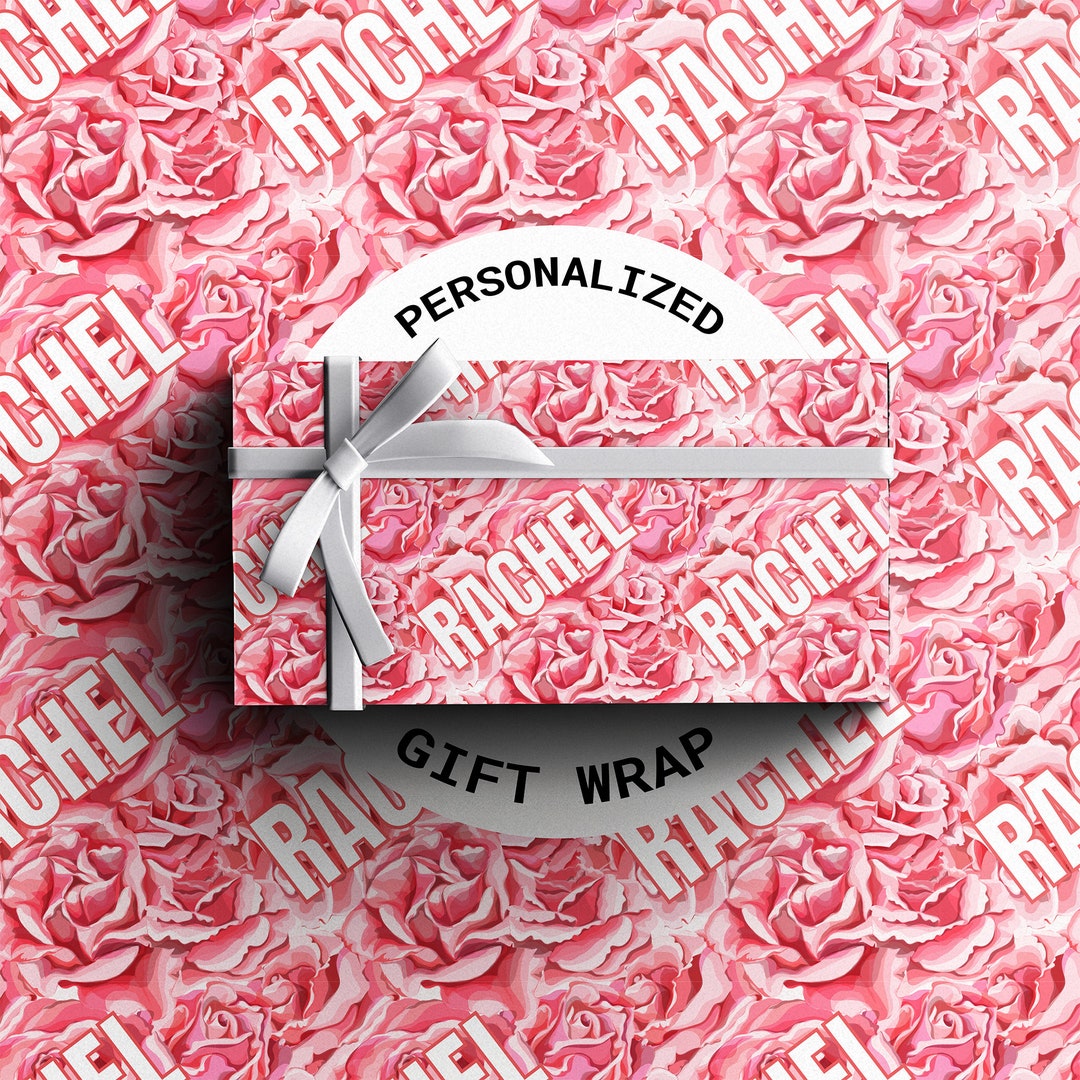Personalized Rose Gift Wrap: Custom Name Wrapping Paper - Etsy